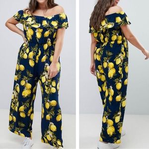 ASOS | Pants & Jumpsuits | Nwt Asos Glamorous Curve Ruffled Jumpsuit In ...